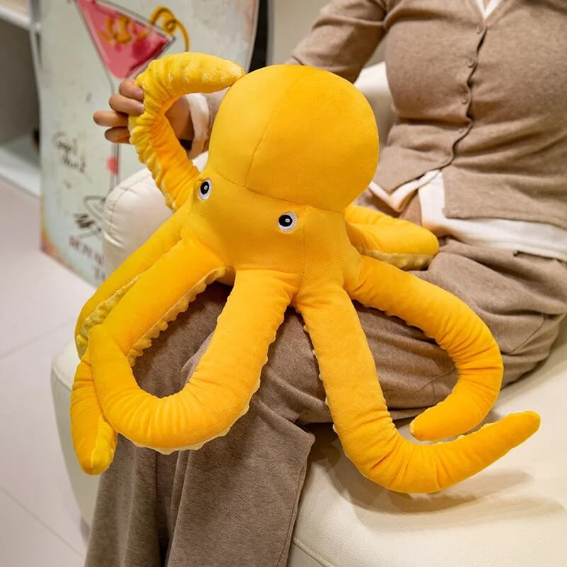 Yellow Octopus Plush – Soft & Cuddly Toy in 30cm, 40cm & 50cm